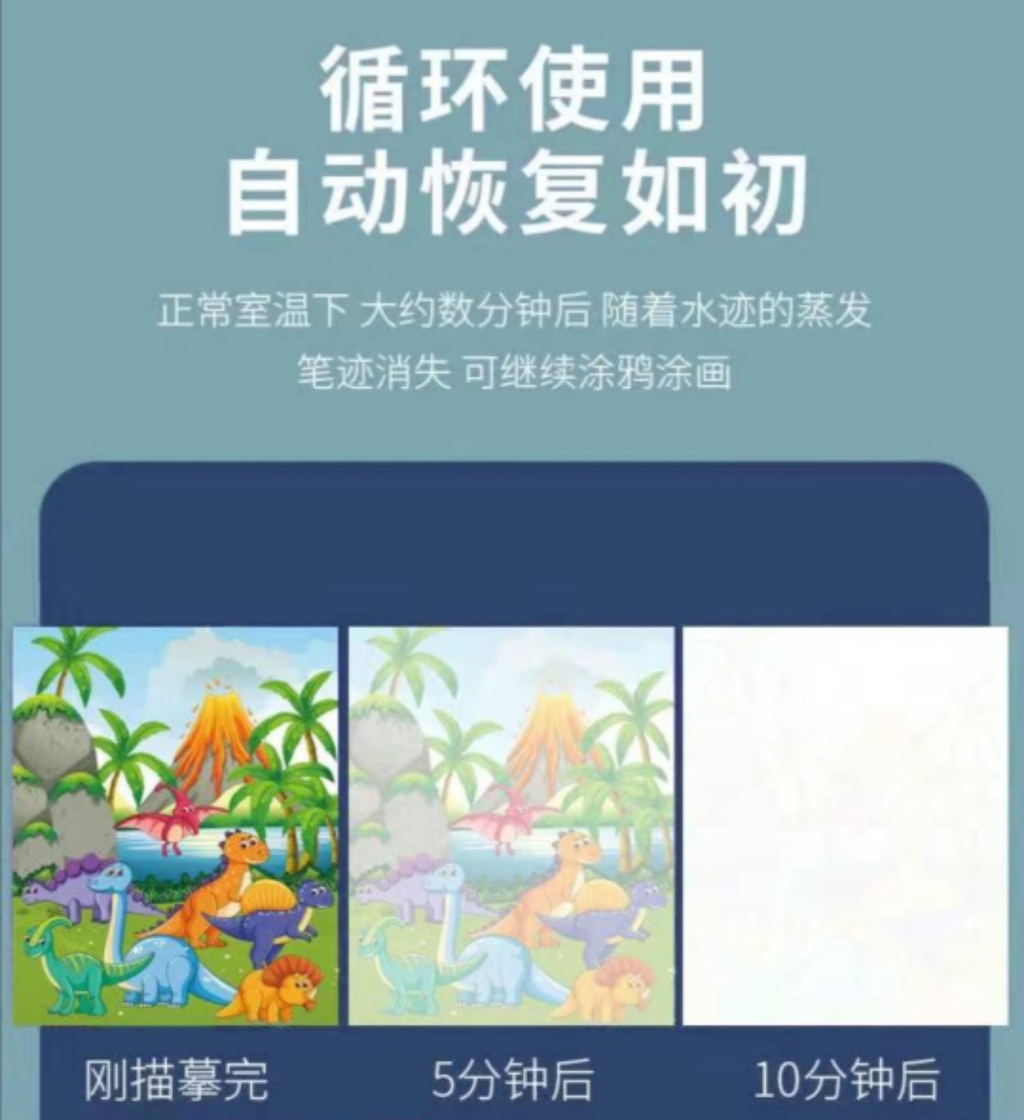 Children Magic Water Coloring Book Reusable Drawing Book Budak Kanak ...