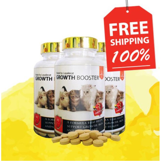 Vitamin Gemok/kurap/fungus kucing - Growth Booster Tablet (60biji ...