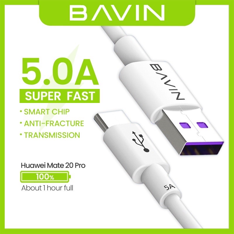 BAVIN CB152 5A 1 meter fast charging data cable for type c | Shopee ...
