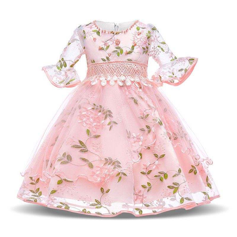 GAUN🦄3-10Y Party Wedding Dress Girl Floral Princess Dress Birthday Gaun ...