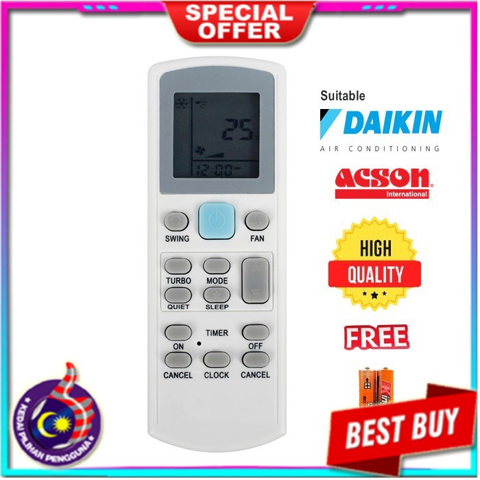 NEW DAIKIN ACSON Aircon Air Conditioner Remote Control ECGS02 ECGS02-i ...