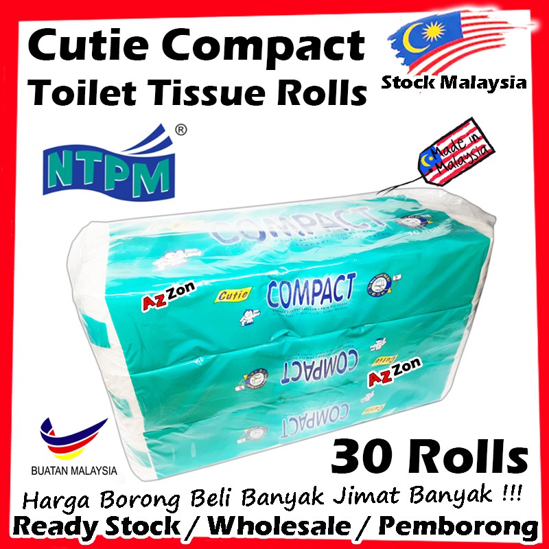 Cutie Compact Toilet Tissue Rolls Kertas Tisu DWI Lapisan Twin Ply Tissue Cutie Compact Toilet ...