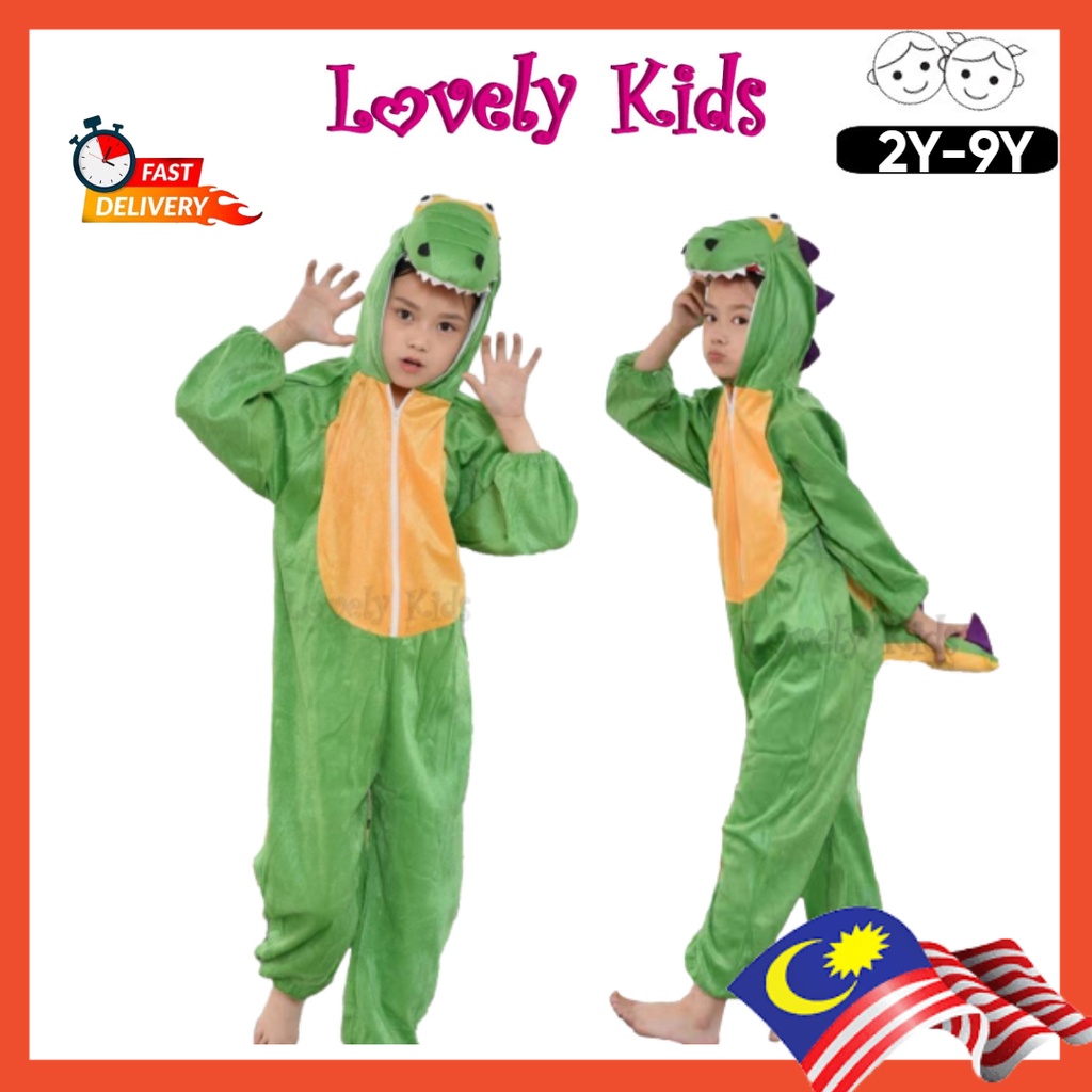 [READY STOCK] 3-8y Lovely Kids Animal Costume Little Dinosaur Jumpsuit ...