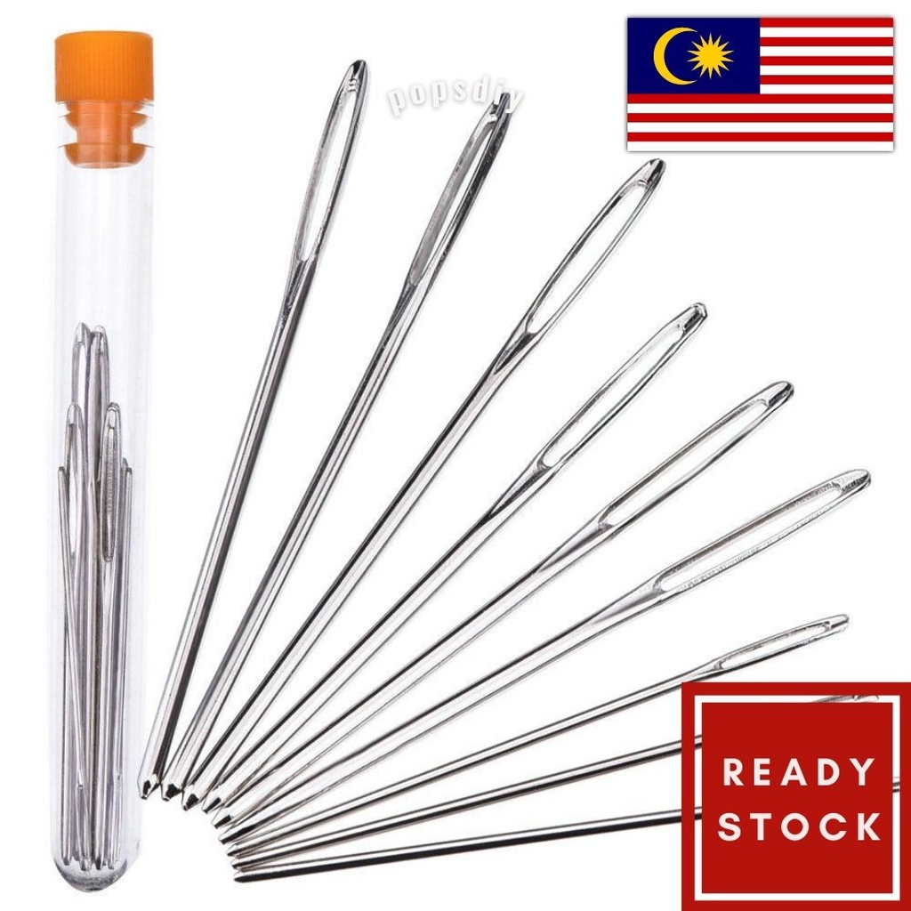 📌READY STOCK📌[9 pcs] Large Eye Blunt Needle | Jarum Mata Besar Tumpul ...