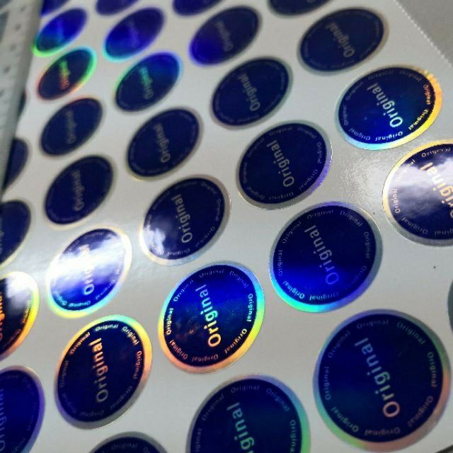 Original shining blue round sticker sticker label - Ready Stock ...