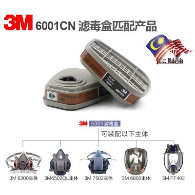 {IN STOCK} 1 Pair 3M 6001cn Organic Vapor Cartridges for 3M 6200/620P/7502 Respirator | Shopee ...