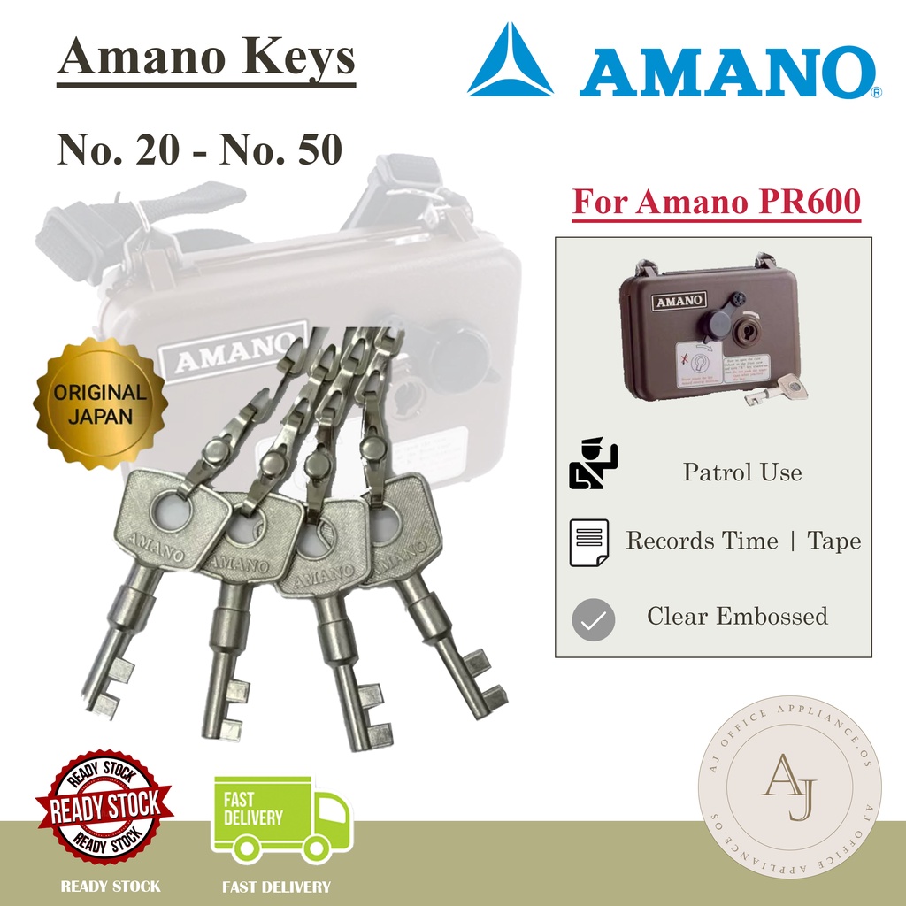 AMANO Station Keys No.20 - No.50 Guard Tour Key AMANO Guard Tour ...