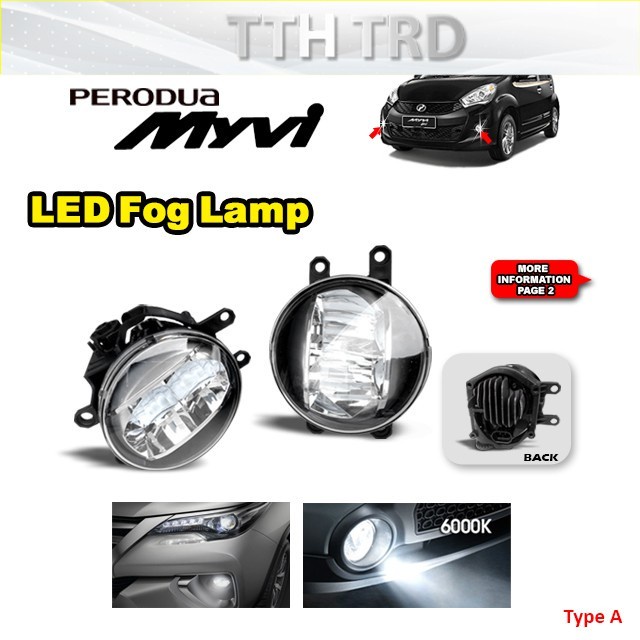 PERODUA MYVI LED Fog Lamp/Upgrade 2 In 1 LED Fog Lamp LED Day Light ...