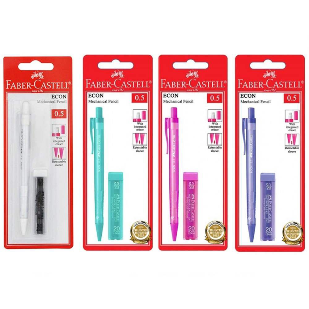 FABER CASTELL ECON MECHANICAL PENCIL 0.5mm/0.7mm (WITH LEAD) | Shopee ...