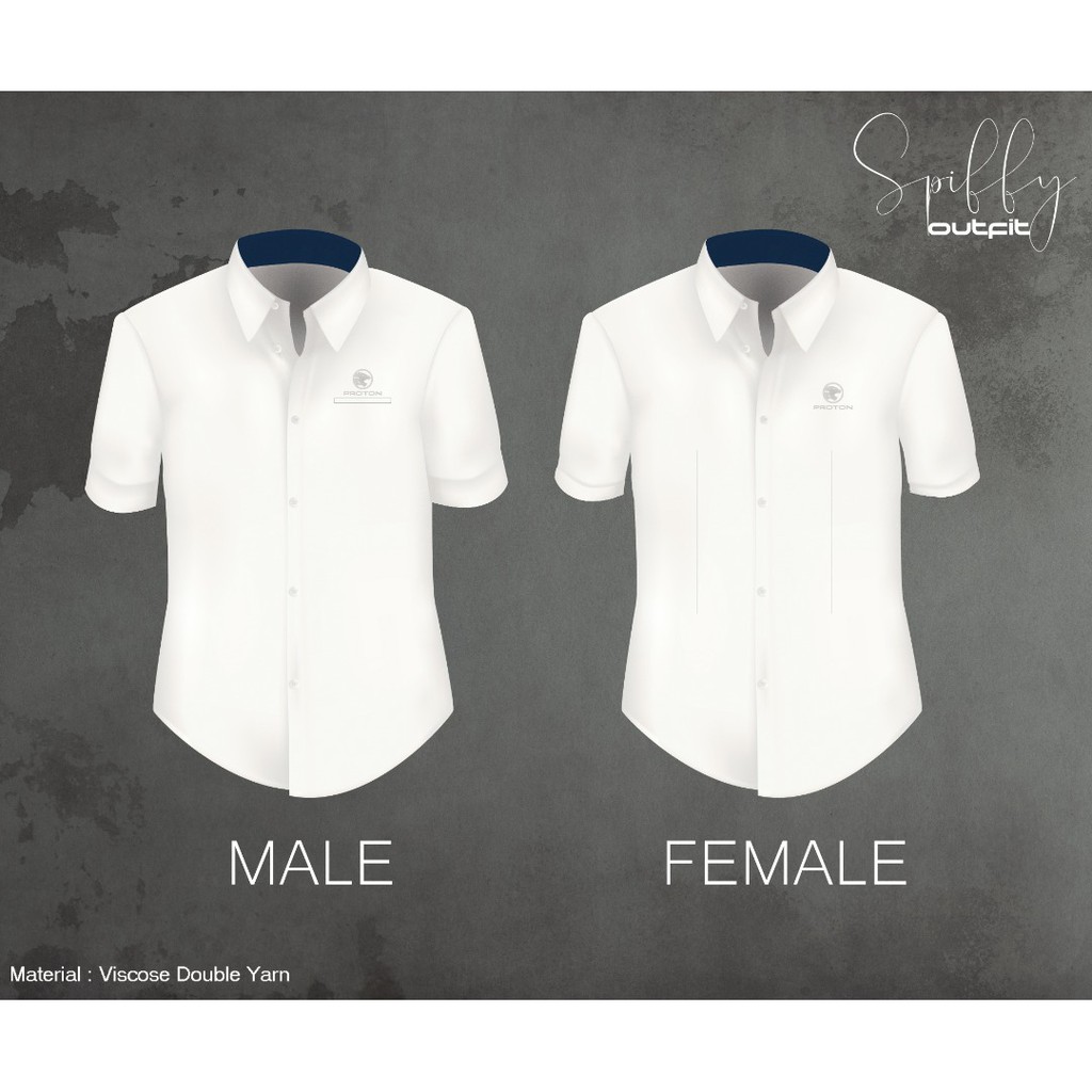 🔥48JAM SHIPOUT🔥 PROTON UNIFORM VISCOSE EMBROIDERY SILVER LOGO BAJU ...