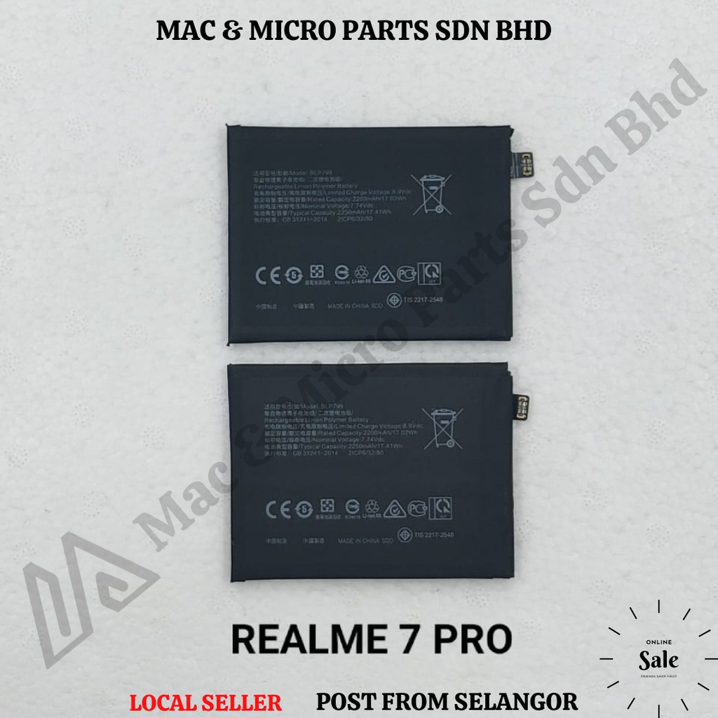 MG BRAND REALME 7 PRO BATTERY MODEL BLP799 (2250mAh) | Shopee Malaysia