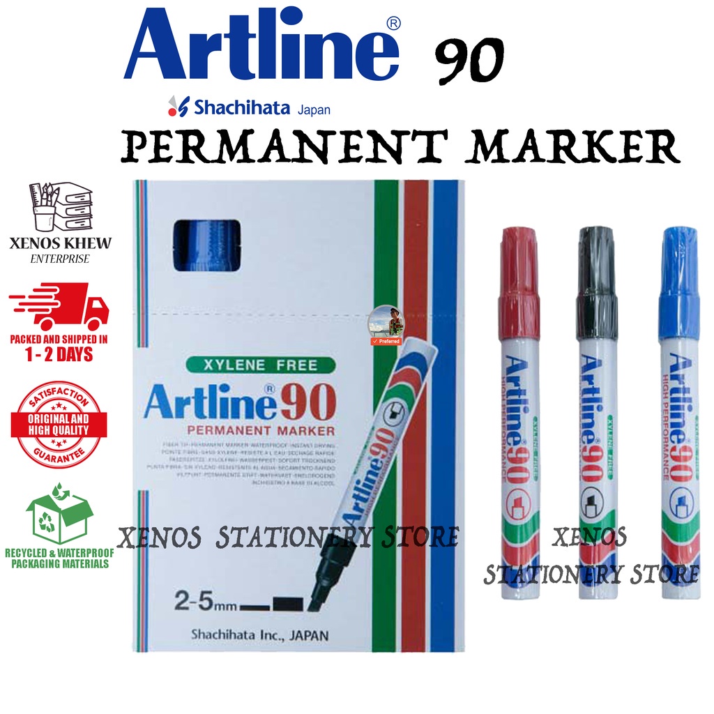 ARTLINE 90 PERMANENT MARKER (12PCS/ BOX) (READY STOCK / 100% ORIGINAL ...