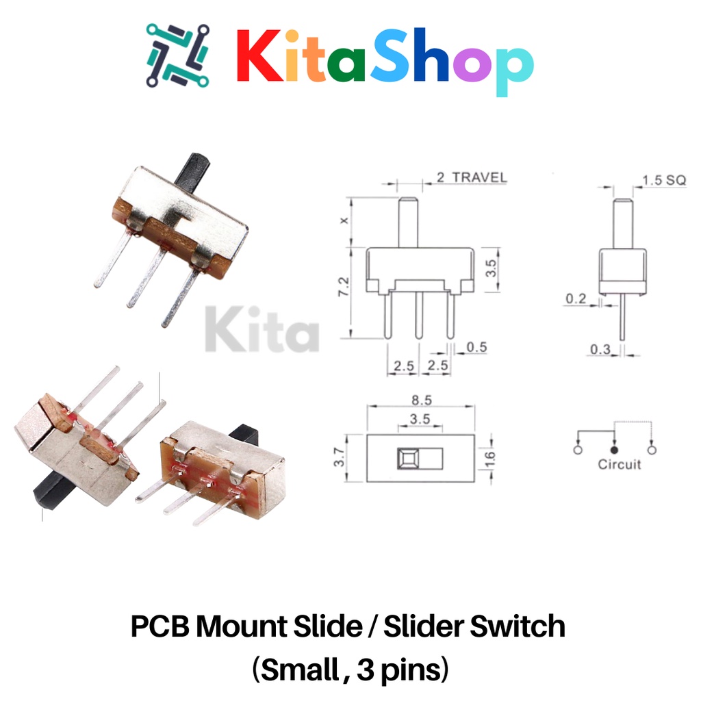 PCB Mount Slide / Slider Switch (Small , 3 pins) | Shopee Malaysia