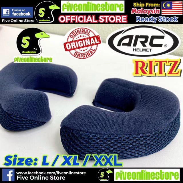ARC Ritz L XL XXL Helmet Side Sponge Inner Pad Repalcement Set Padding ...