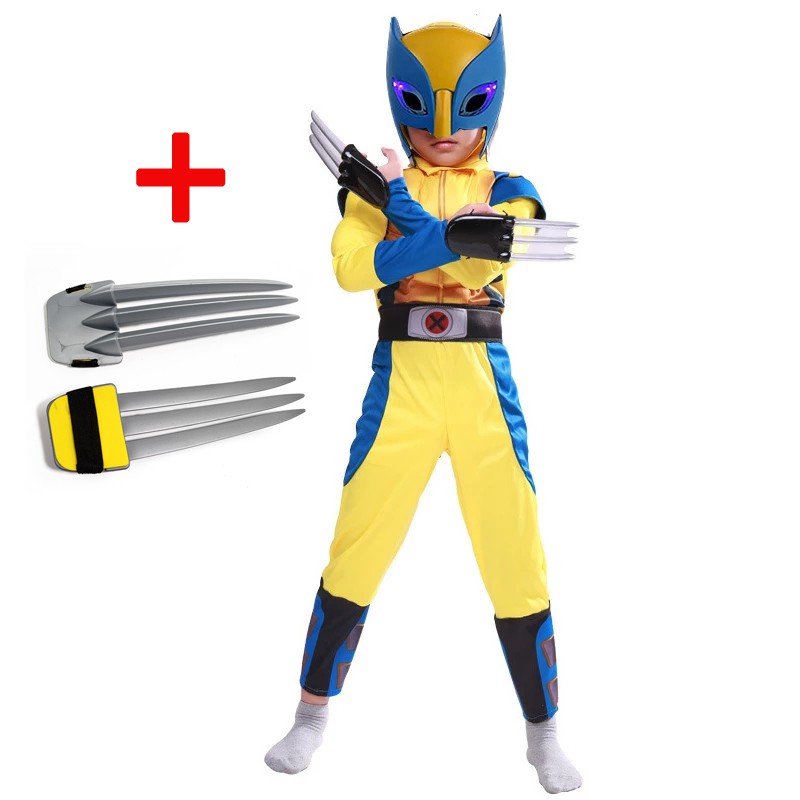 Movie Endgame Wolverines Costume Kids Boys X-Men Superhero Cosplay ...