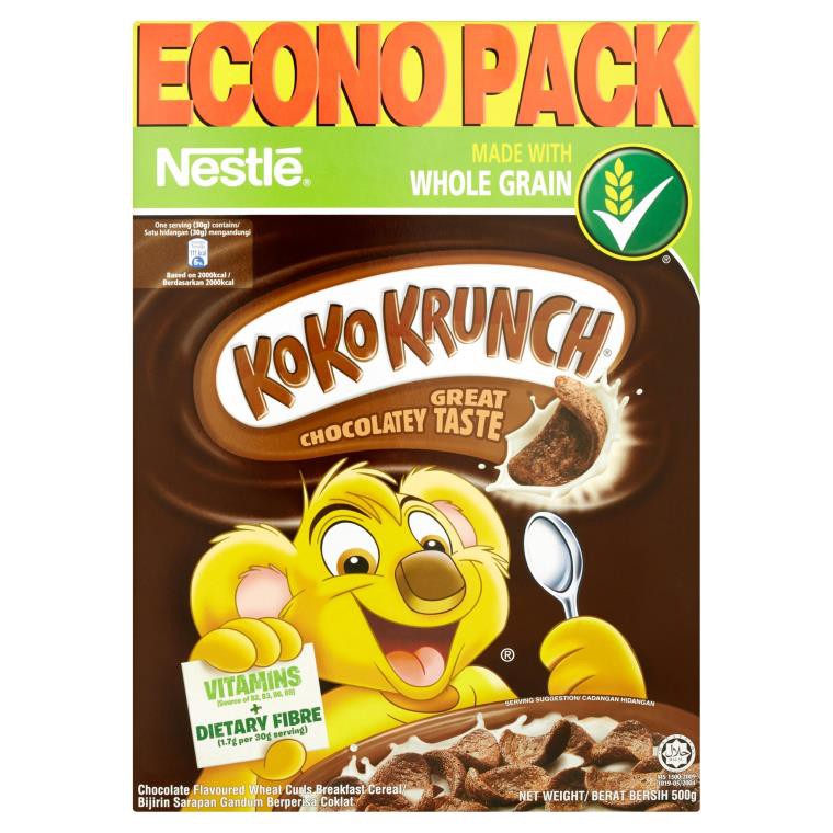 Nestle Koko Krunch Chocolate Flavored Wheat Curls Breakfast Cereal 500g ...