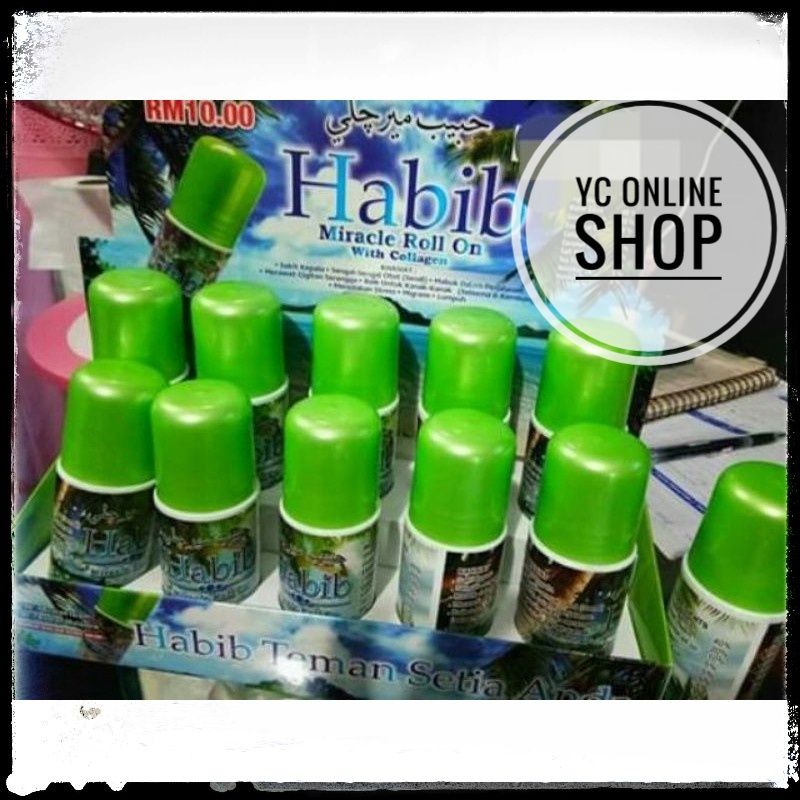 **NEW PACKAGING WITH MAL KKM NO** MINYAK HABIB ROLL ON PENAWAR SAKIT SENDI 20 BOTOL | Shopee ...