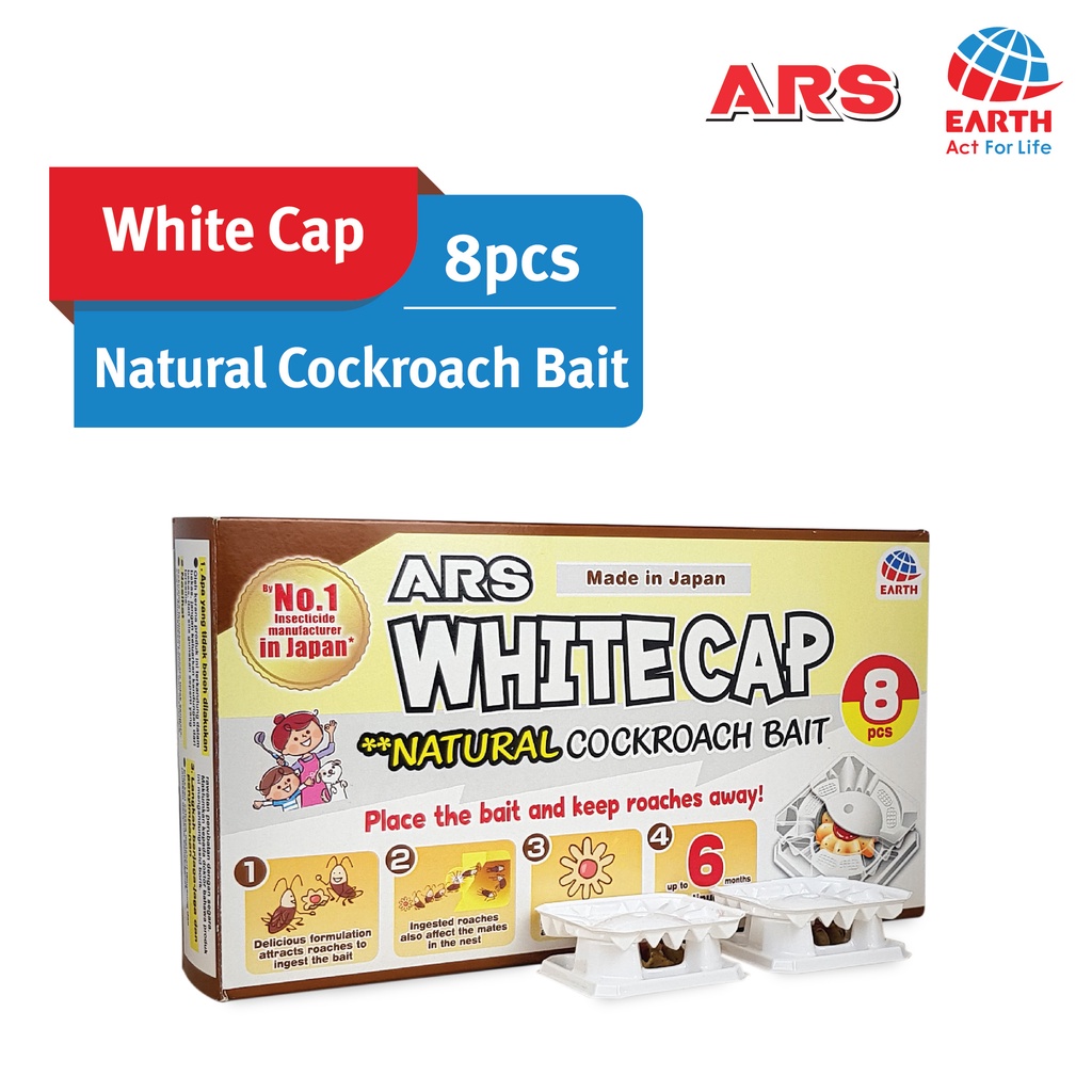 ARS Cockroach Bait White Cap (8pcs) | Strong Roach Killer | Safe & Long ...