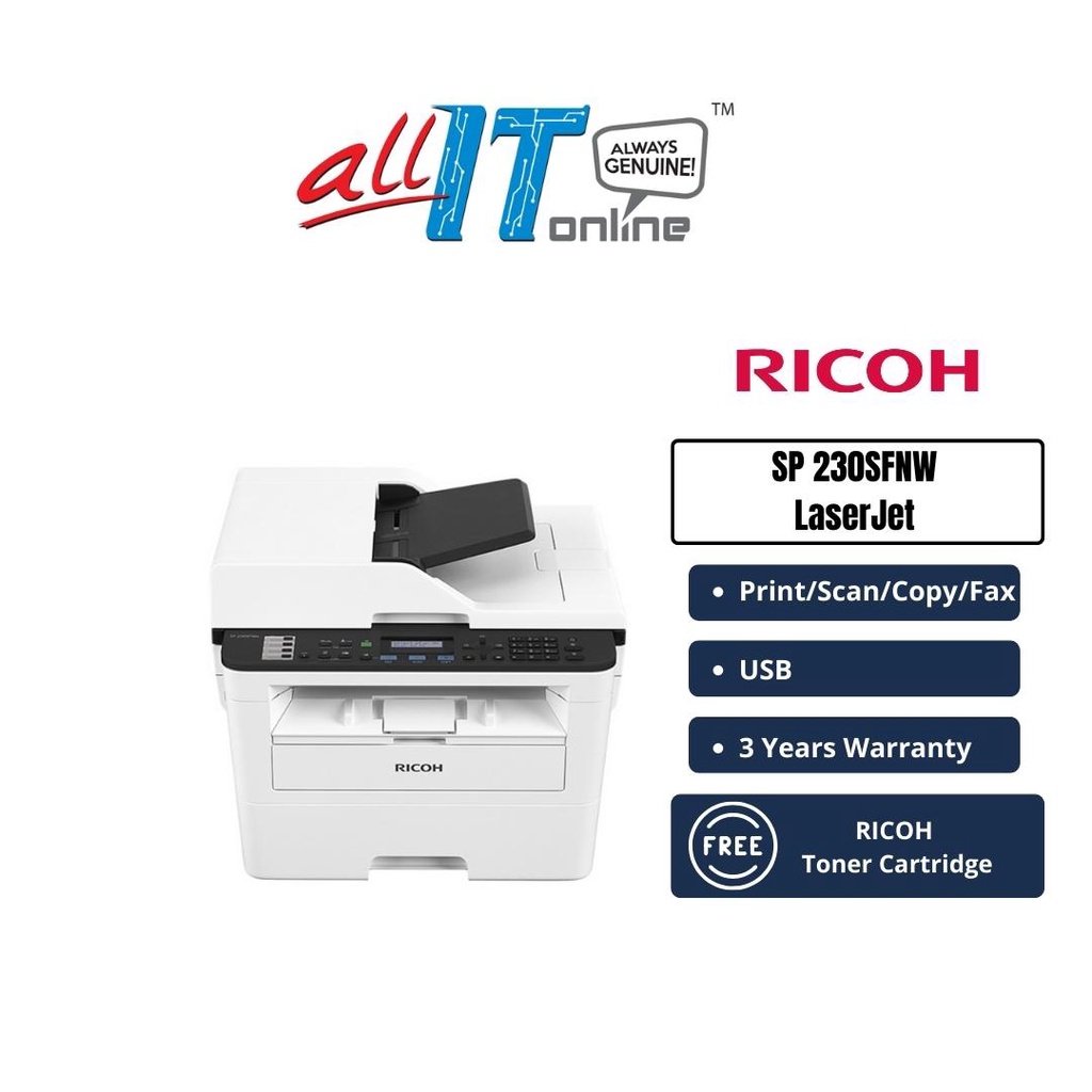 Ricoh Laserjet SP 230SFNW Printer | Shopee Malaysia