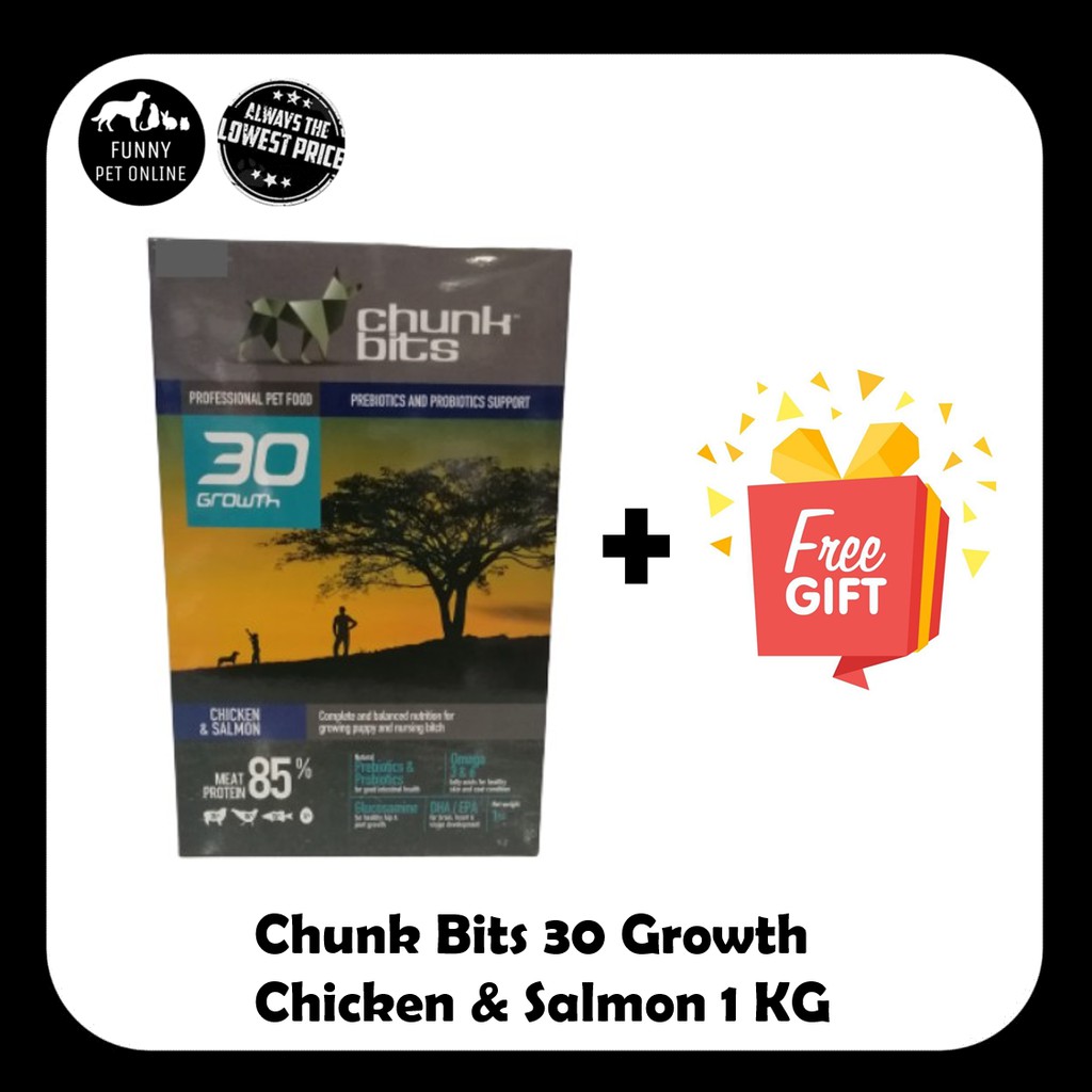 🔥Chunk bits 30 growth 🔥puppy food 1kg🔥dog food 1kg🔥 #FreeGift | Shopee ...