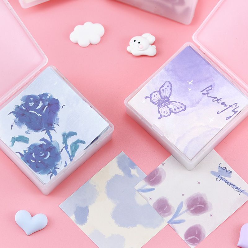 200 SHEETS MEMO PAPER MEMO NOTE BOX FLOWER DESIGN-MALAYSIA READY STOCK ...