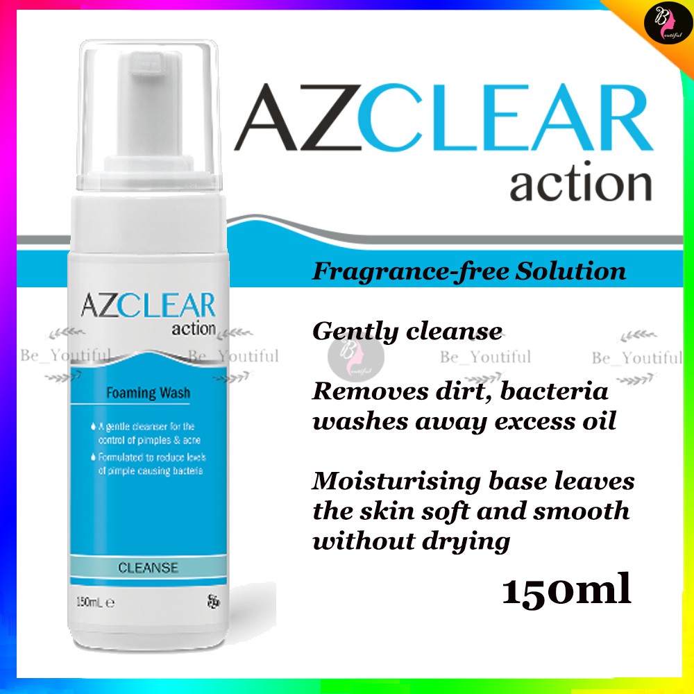 Azclear Gentle Foaming Wash Cleanser For Control Acne & Pimples 150ml ...