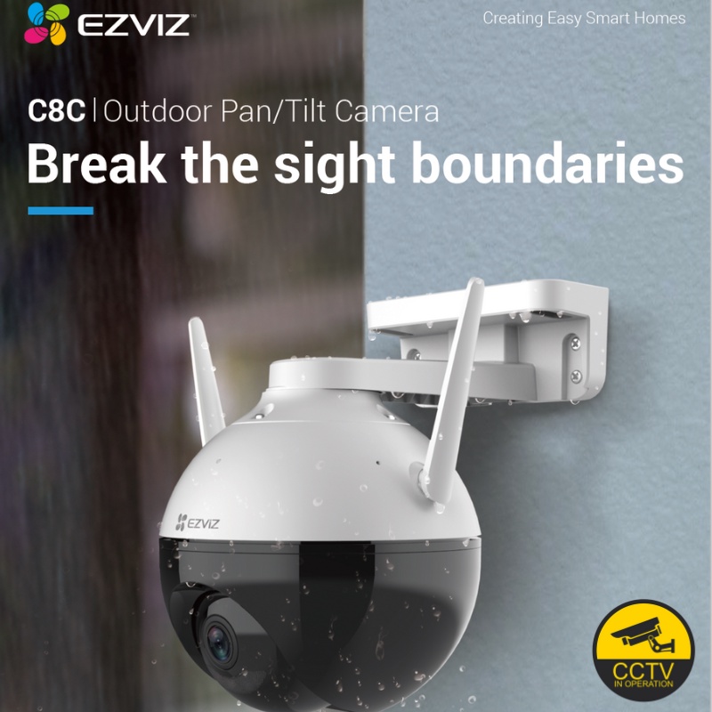 Ezviz C8C Outdoor 360 Pan/Tilt Color Night Vision 1080P Full HD ...