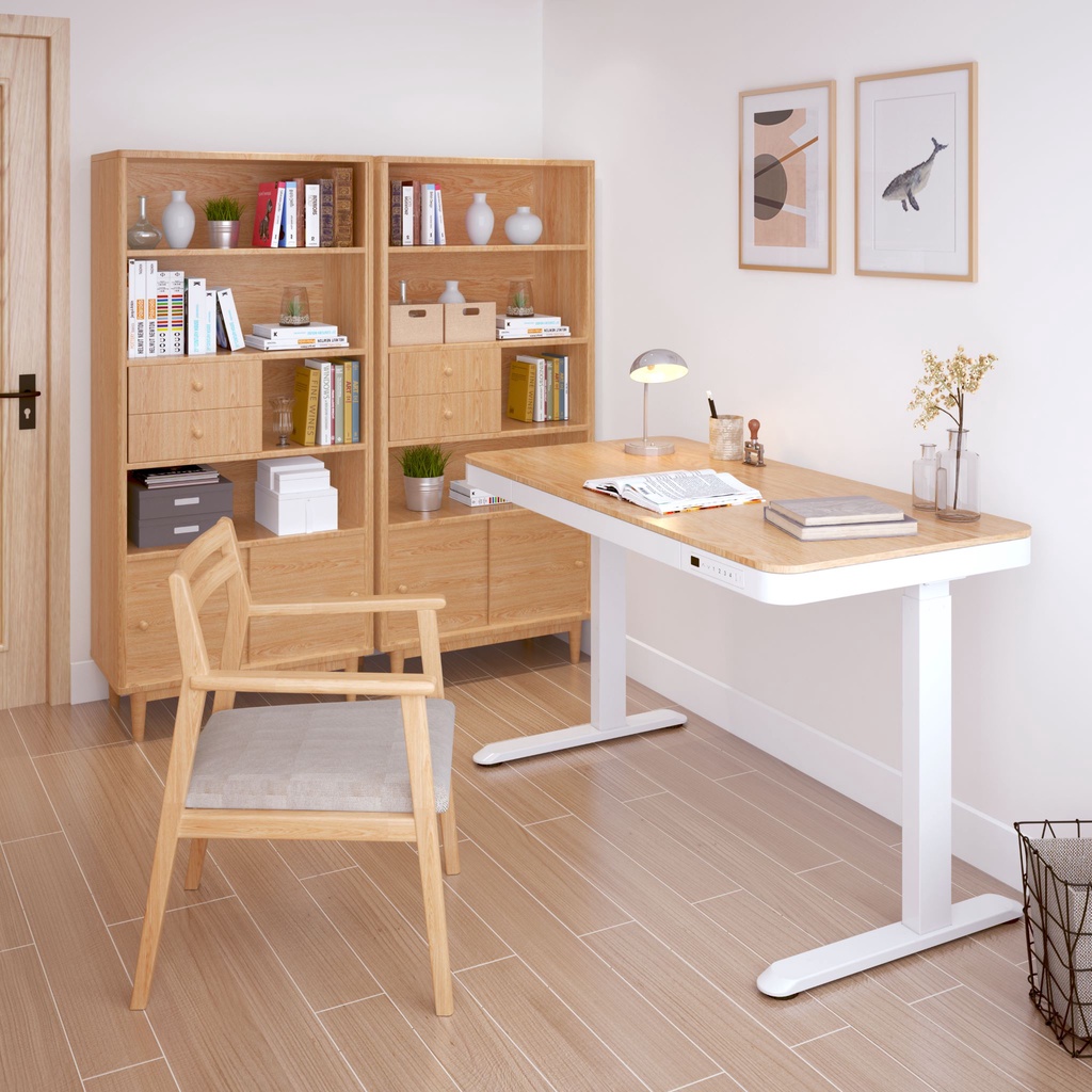 ⚡Skybord Malaysia⚡Warranty5YRS SE-5S White Leg Oak Desk Standing Table ...