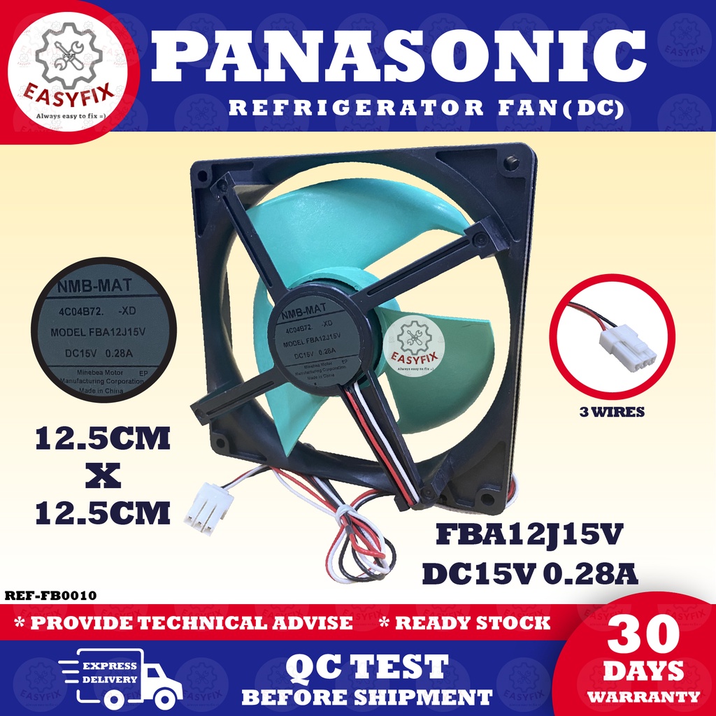 (12.5CM) DC15V 0.28A PANASONIC REFRIGERATOR FAN PETI SEJUK PETI AIS ...