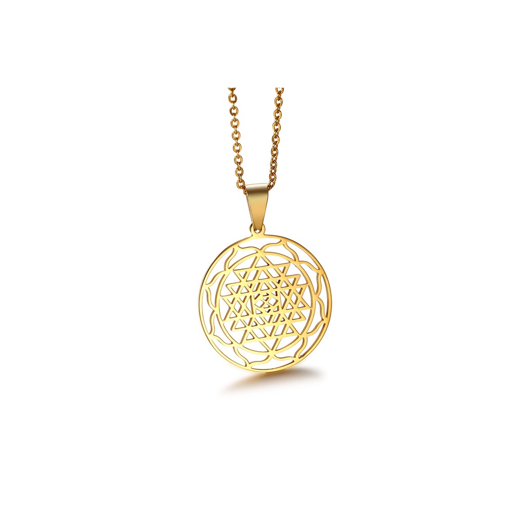 Men Vintage Hinduism Symbol Sri Yantra Chakra Amulet Talisman Pendant ...