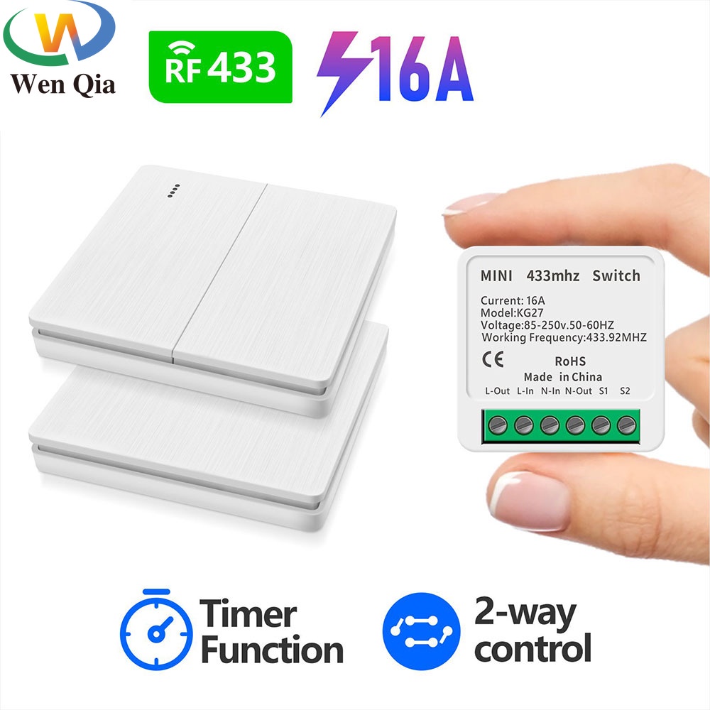 433Mhz RF Wireless Remote Control Switch AC 110V 220V 16A Mini Relay ...