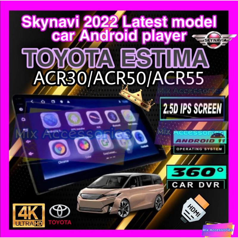 TOYOTA ESTIMA (ACR30/ACR50/ACR55)3D BIRD VIEW CAMERA + ANDROID PLAYER ...
