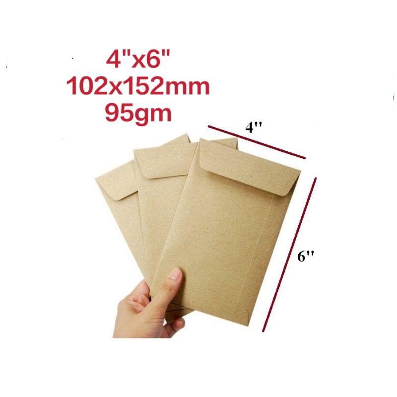4"x6" Buff Manila Envelopes 50pcs/pack | Shopee Malaysia
