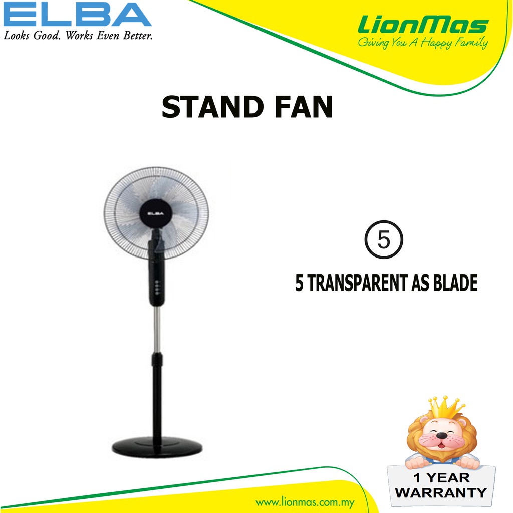 ELBA 16" STAND FAN - 3SPEED ELB-ESF-J1656BK | Shopee Malaysia