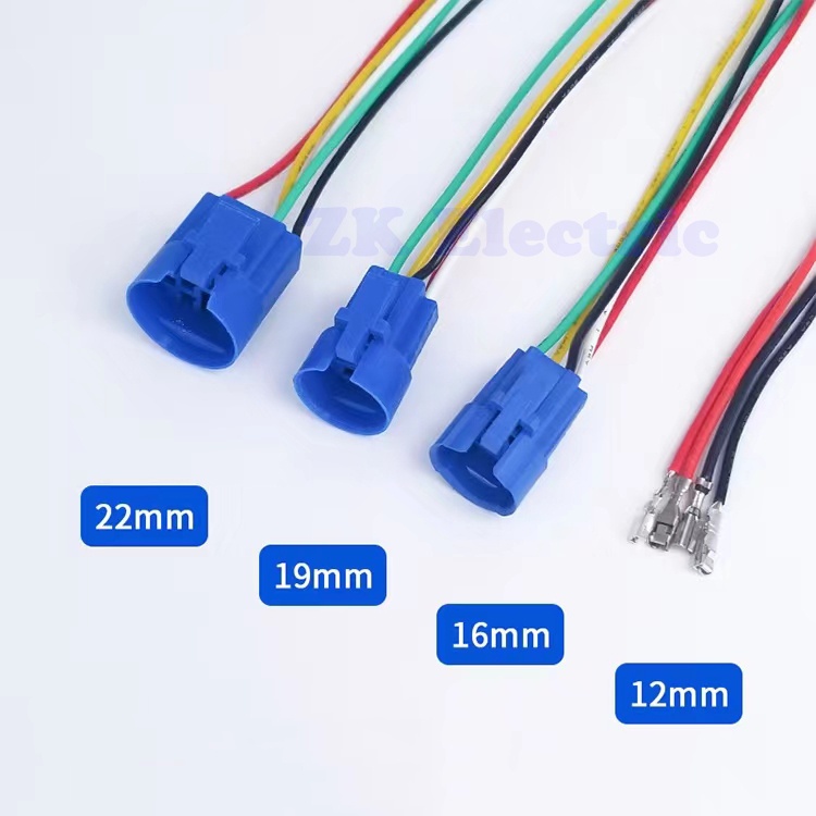 Connector 12mm 16mm 19mm 22mm wire plug for metal push button switch wiring 2-6 wire stable lamp ...