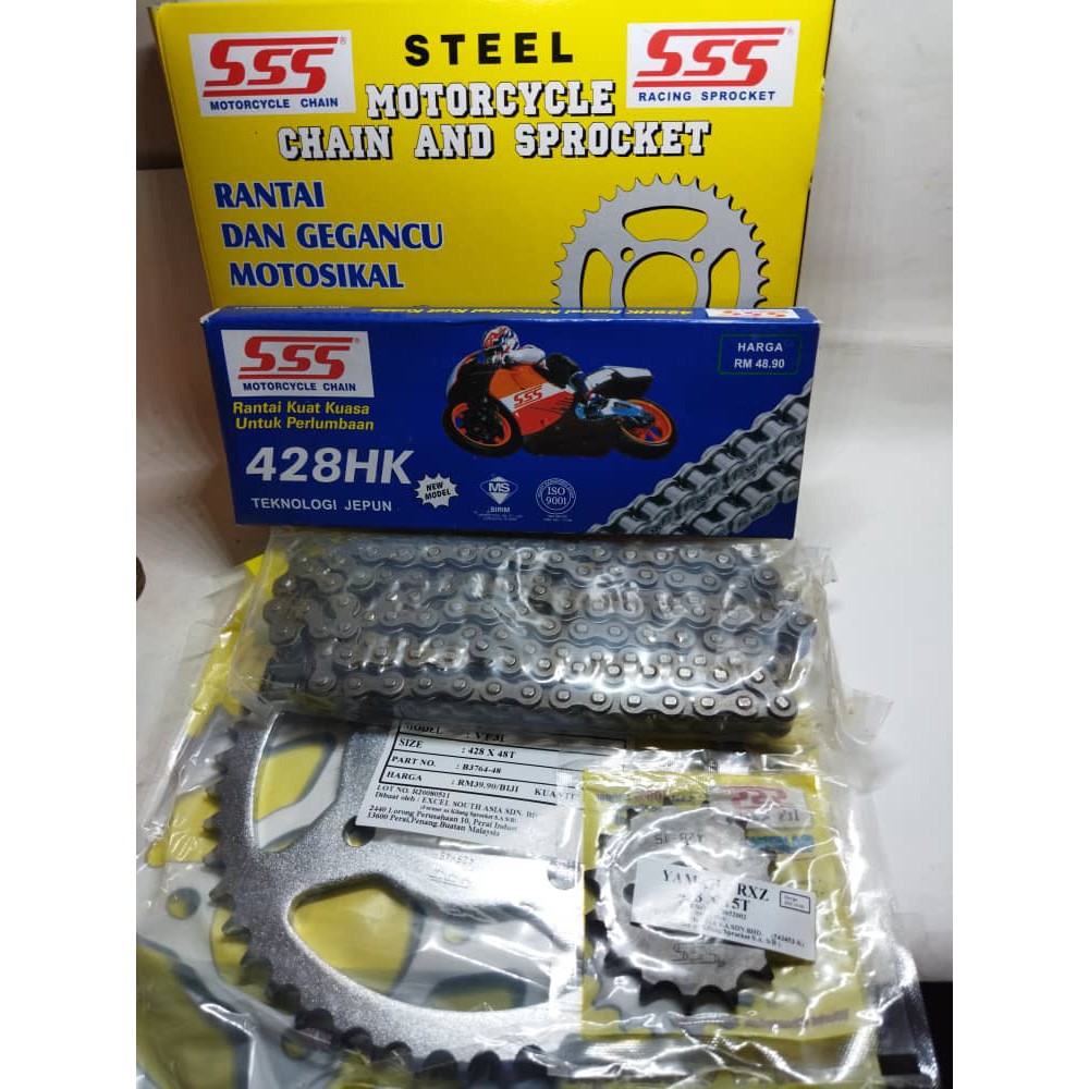 SYM VF3I SSS FR 15T-(46T-48T)WITH SSS 428HK-124L(NORMAL COLOUR CHAIN ...