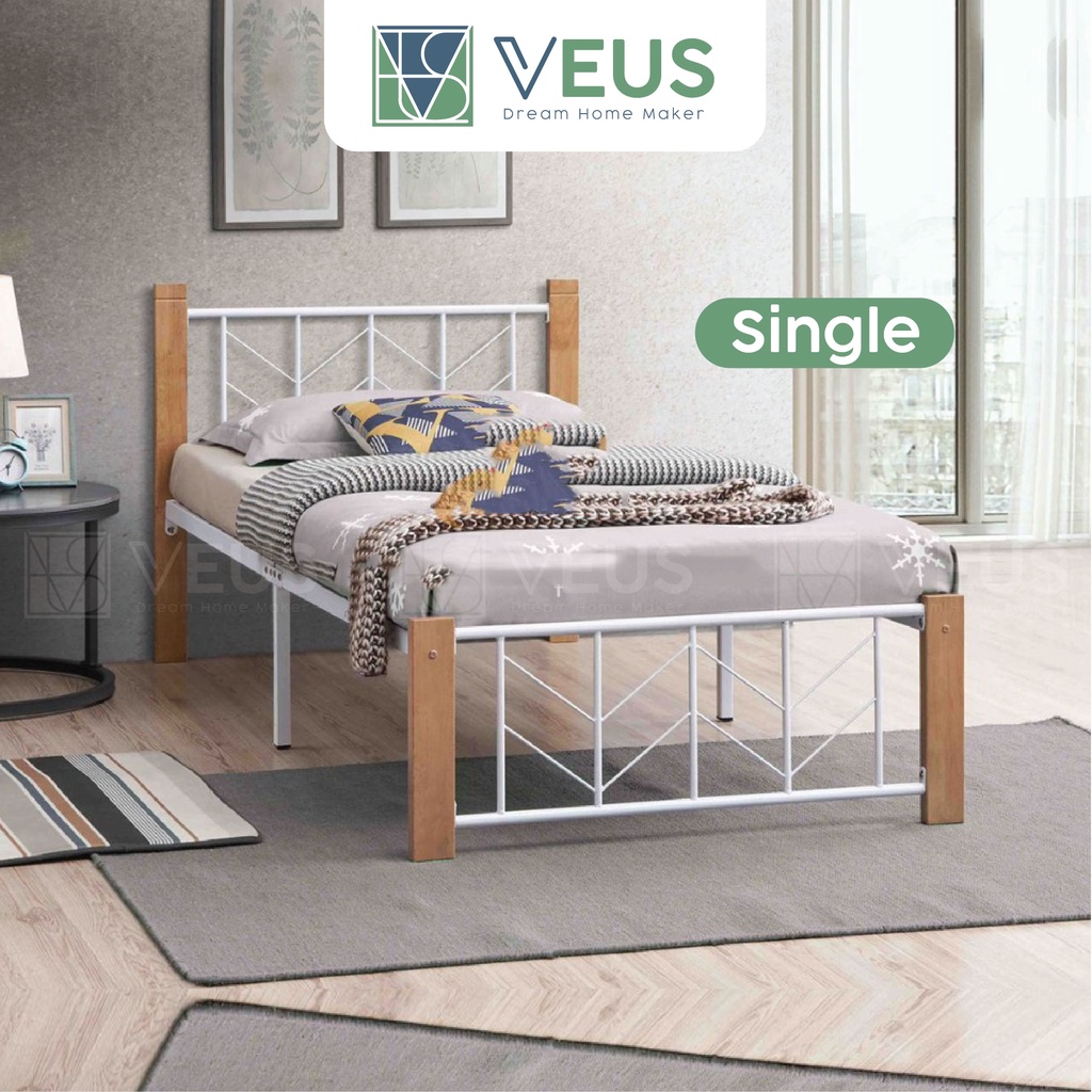 VEUS KINGDOM Super Base Queen Size Metal Bed Frame Single Bed Katil ...