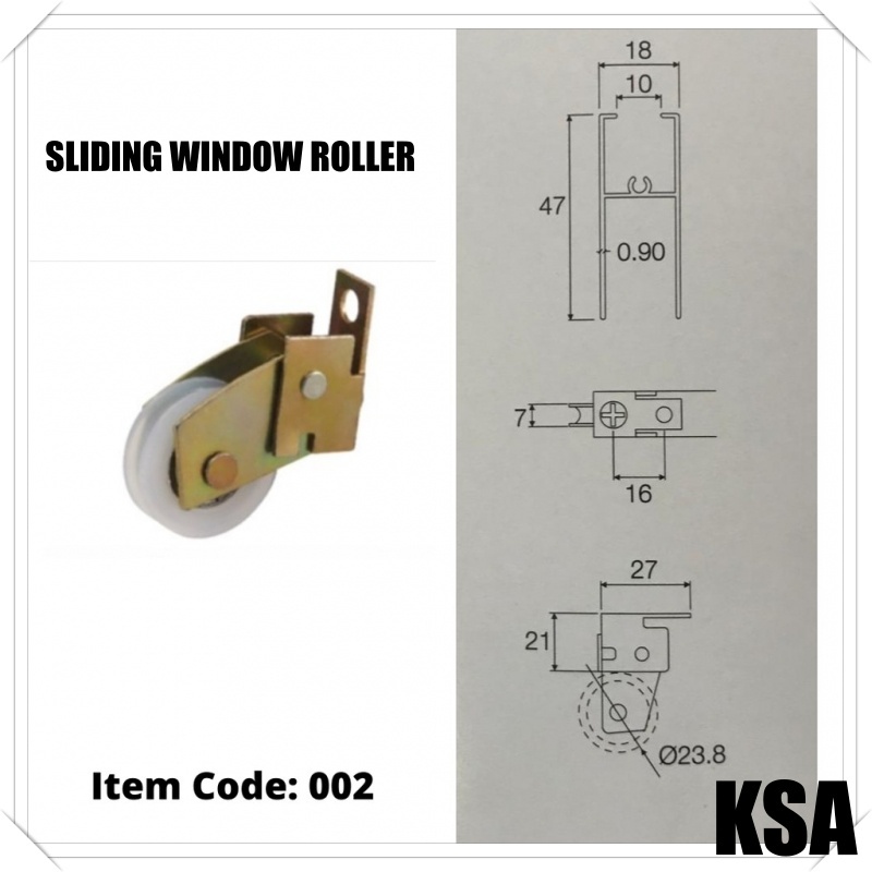 002 Sliding Window Roller Patio Aluminium Slide Window Roda Tingkap ...