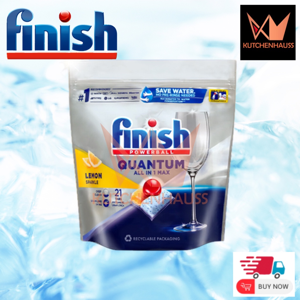 Finish Quantum Lemon Power Ball Dishwasher Tablet Detergent (21 tablets ...