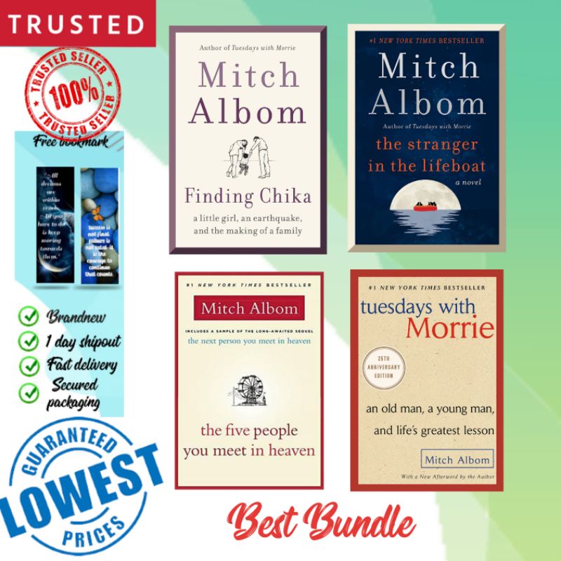 Mitch Albom book collection includes- the stranger in the lifeboat ...