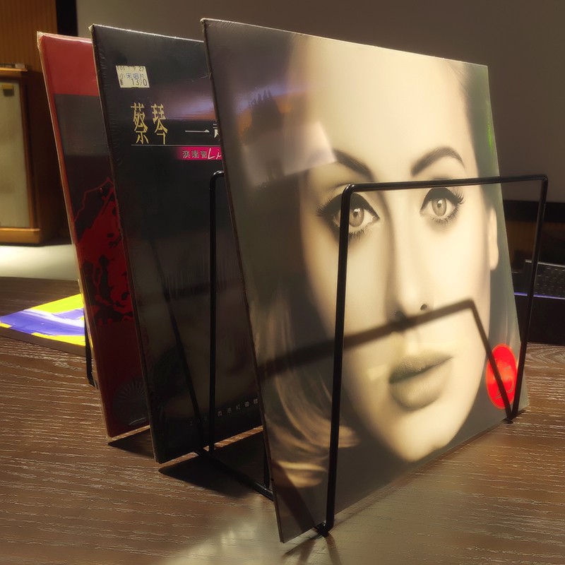 Record LP storage rack large simple modern black wrought iron vinyl ...