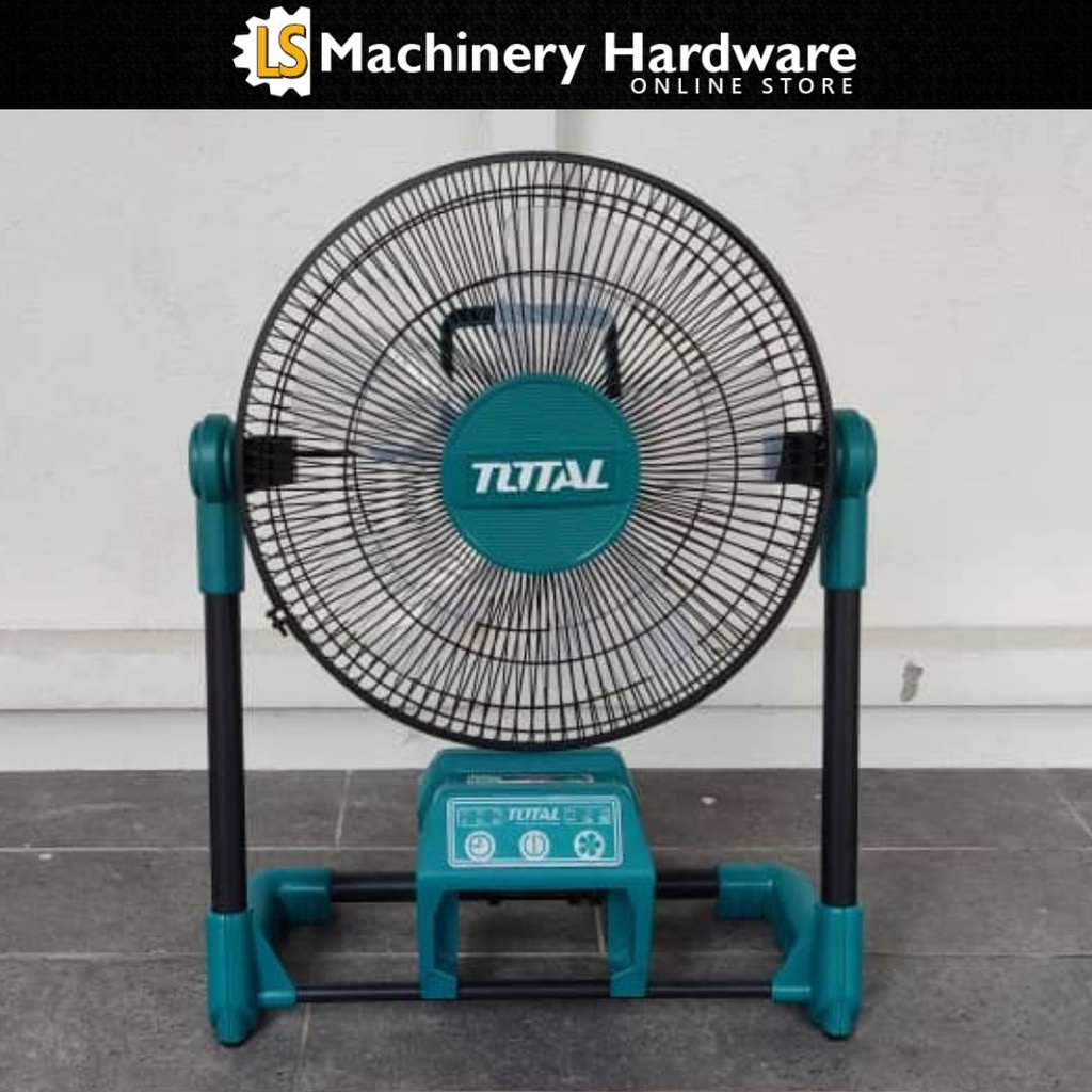 TOTAL Li-ion Fan with AC Wall Plug, Multi Purpose Portable/Table, Timer ...