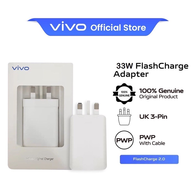 100% Original Vivo 66w/33w Fast Charger Flash Charge Adapter With Type ...