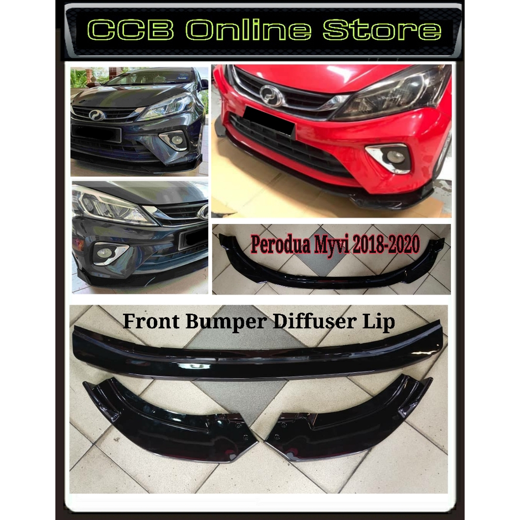 Perodua Myvi 2018 - 2020 Front Bumper Diffuser Lip Wrap Angle Splitters ...