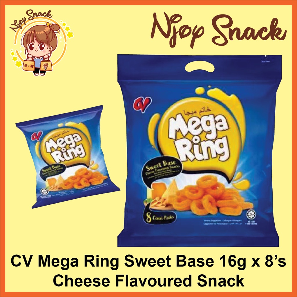 16g x 8's CV MEGA RING SWEET BASE CHEESE FLAVOURED SNACK / SNEK PERISA ...