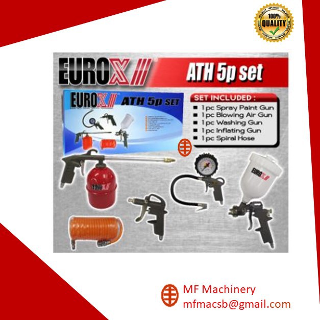 Mf EUROX AIR TOOLS KIT - 5 PCS AIR TOOLS SET (SPRAY PAINT GUN, BLOWING AIR GUN, WASHING GUN ...