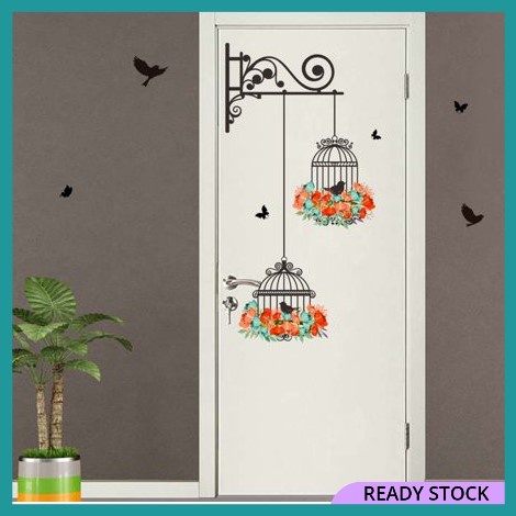 Bird Cage Wall Sticker Art Living Room Background Kindergarten ...