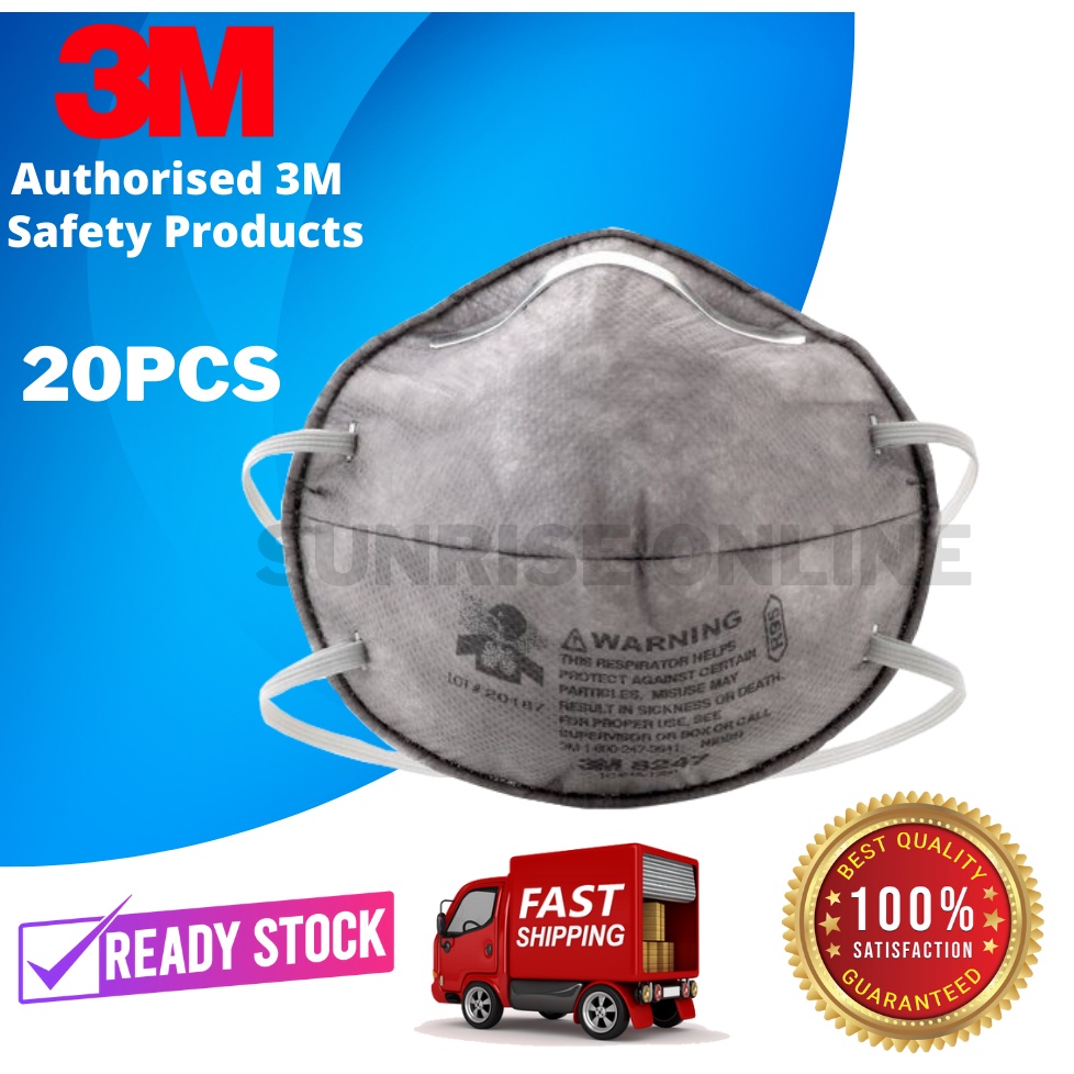 [ORIGINAL] 3M 8247 R95 Particulate Respirator(1 Box) 3M R95 3M Gas Mask ...