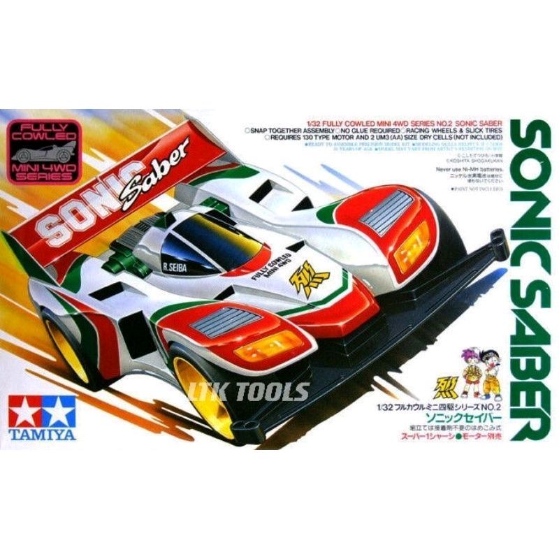 TAMIYA Sonic Saber Tamiya 19402 Super 1 Chassis 1/32 Fully Cowled Mini ...