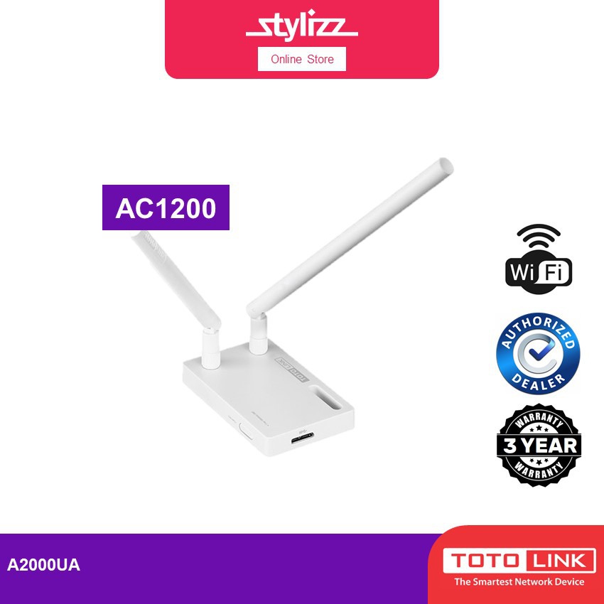 Totolink A2000UA Mu-Mimo 2 x 5dBi High Gain AC1200 USB 3.0 Wireless ...
